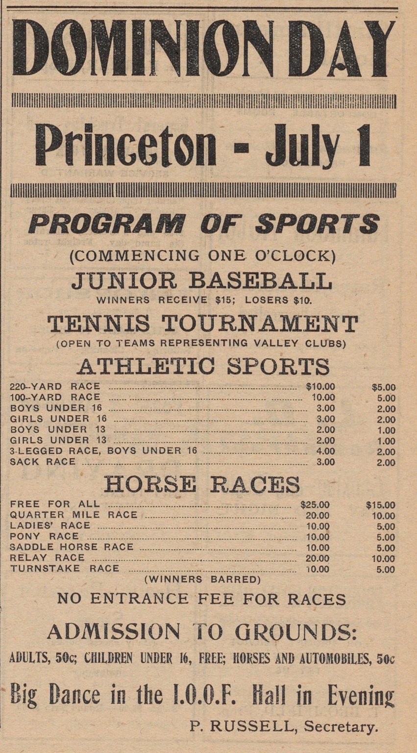 Princeton’s Dominion Day, 1924 – PDMAS